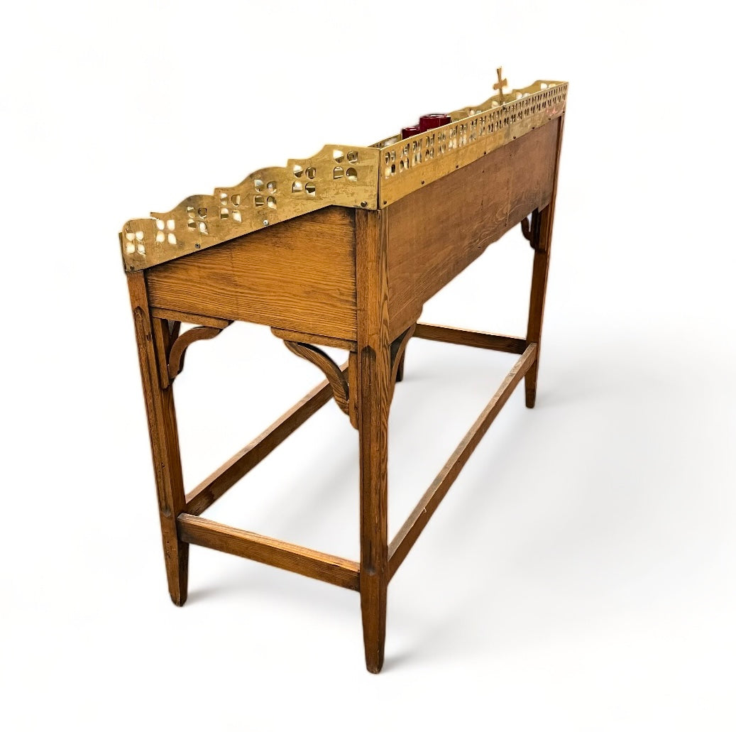 Authentic Pine & Brass French Catholic Prayer Votive Rack – FOUND