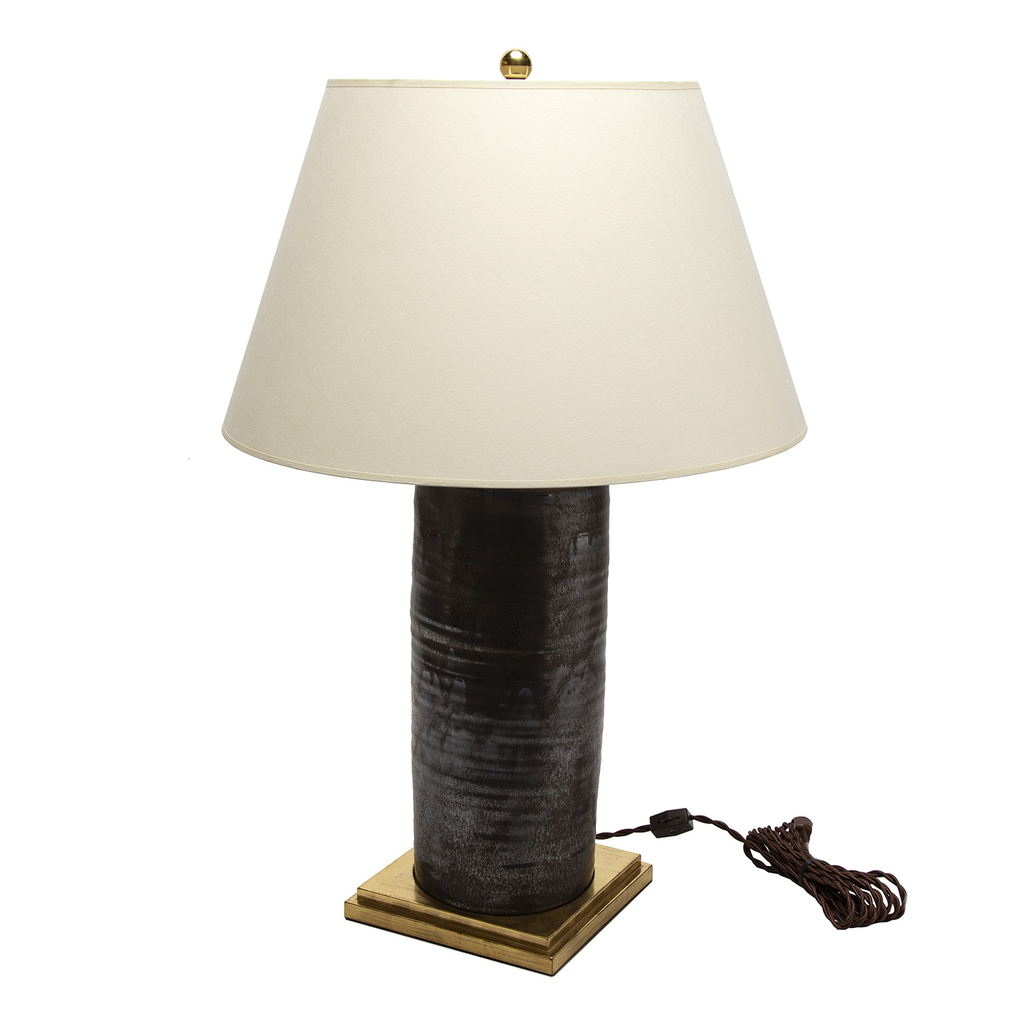 Christopher Spitzmiller Matte Bronze Porcelain Column Lamp – FOUND